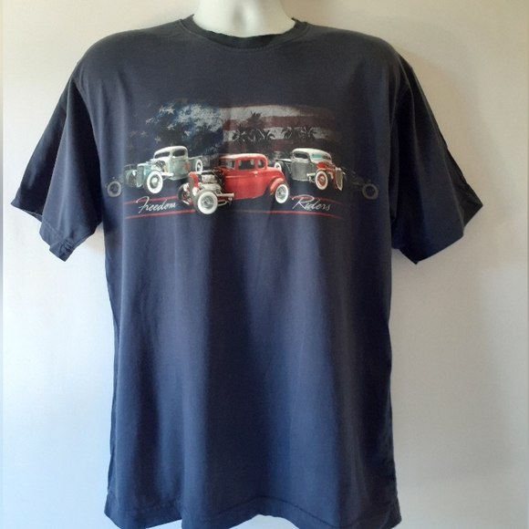 Out Of Bounds | Shirts | Freedom Riders Classic Hot Rods Mens Navy Blue ...